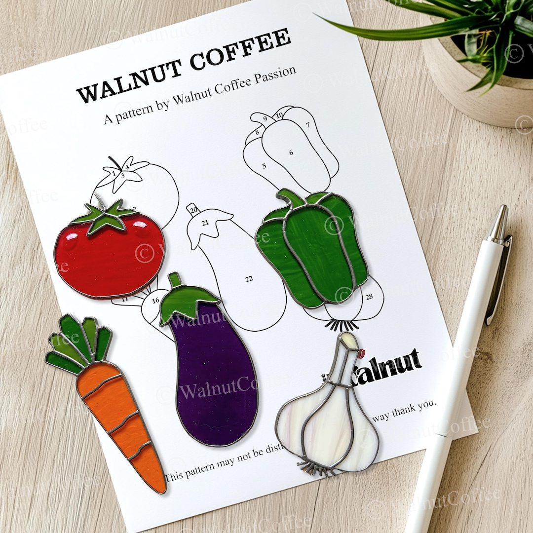 Vegetables Stained Glass Pattern Bundle: DIY Festive Decor (PDF) - Etsy