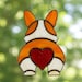 Corgi Suncatcher Stained Glass Pattern: Adorable Animal DIY (PDF) - Etsy