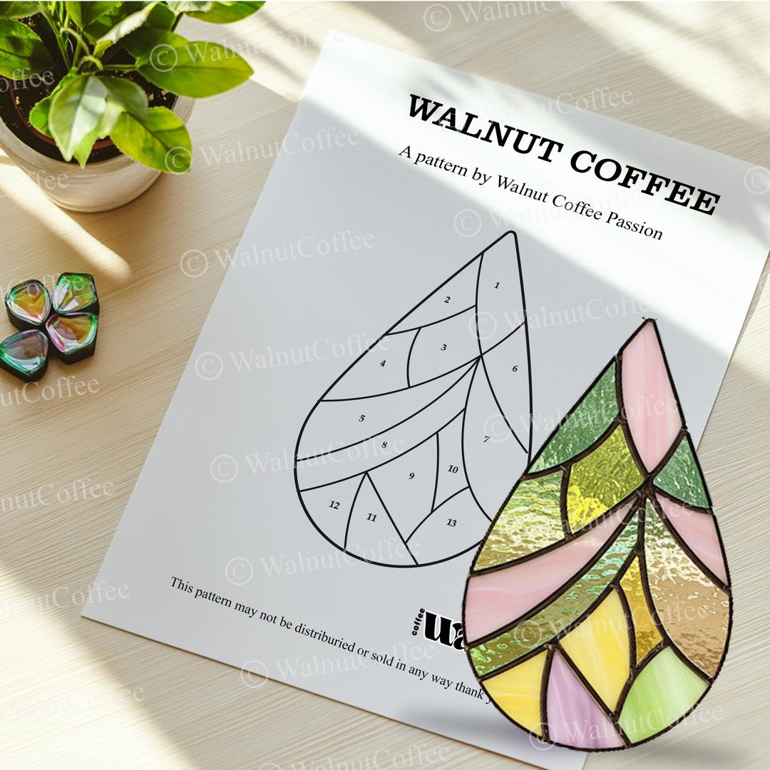 Teardrop Stained Glass Pattern: Nature Suncatcher DIY (PDF) - Etsy