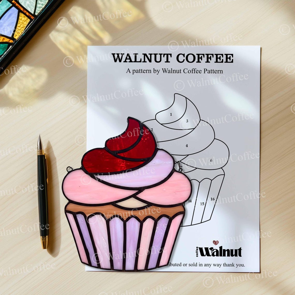 Cupcake Stained Glass Pattern, Dessert Decor (PDF) - Etsy