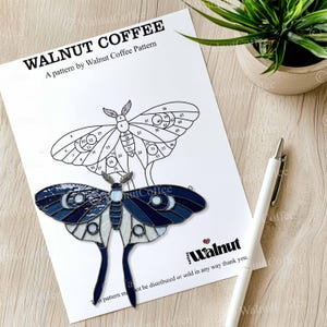 Luna Moth Stained Glass Pattern: Surreal Insect Ornament (PDF Download ...