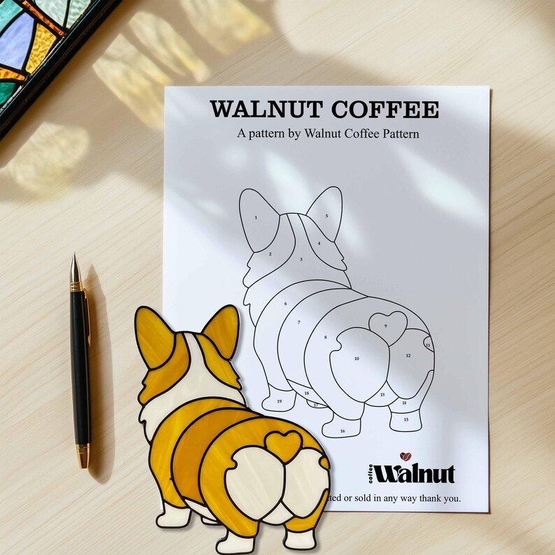 Cute Corgi Suncatcher Stained Glass Pattern (PDF Pattern) - Etsy