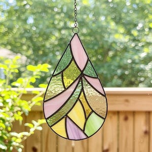 Pattern Teardrop Stained Glass, Nature Teardrop Stained Glass ...