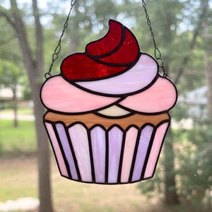Cupcake Stained Glass Pattern, Dessert Decor (PDF) - Etsy