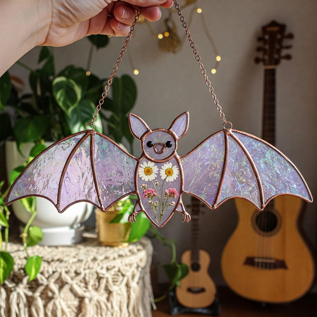 Purple Bat Stained Glass Pattern, Pattern for Beginner, DIY Stained ...