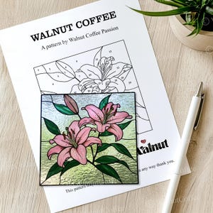 Lily Flower Stained Glass Pattern, Floral Pattern, Spring Home ...