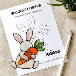 Bunny Stained Glass Pattern: Rabbit With Carrot Decor (PDF) - Etsy