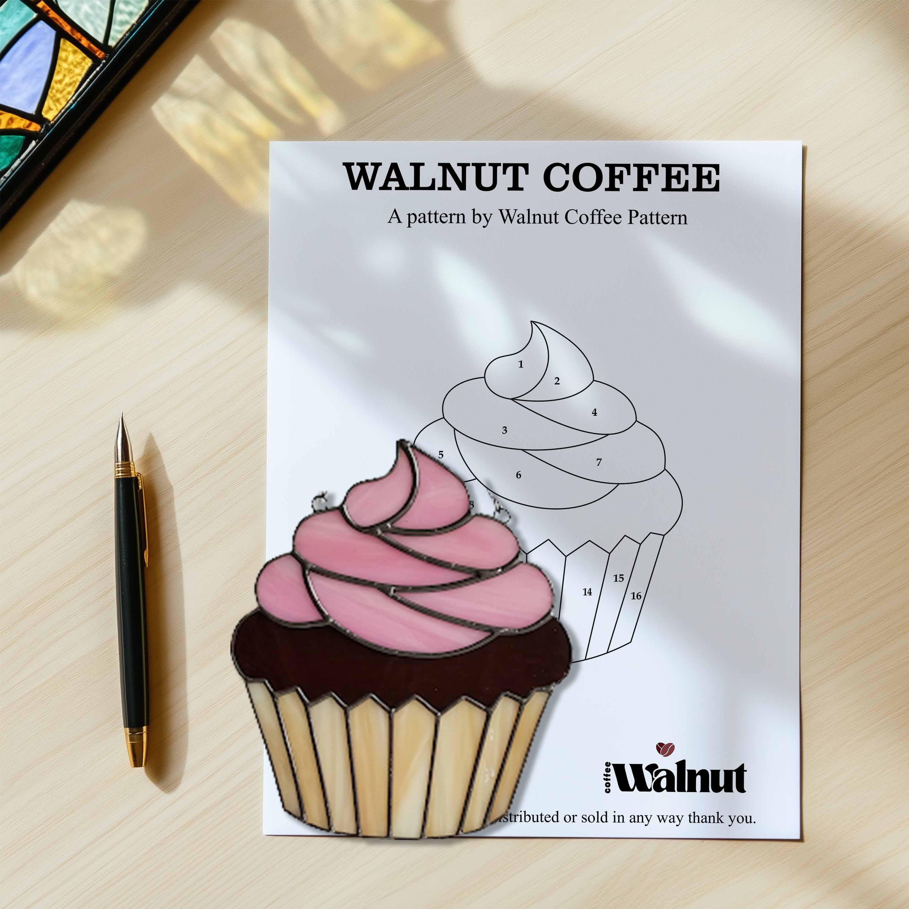 Cupcake Stained Glass Suncatcher Pattern: DIY Baking Decor (PDF) - Etsy