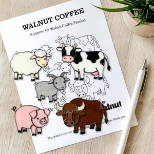 Farm Animals Stained Glass Pattern Bundle, Sheep/pig/cow/goat/ Buffalo ...