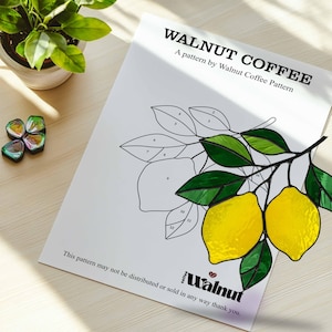 Lemon Stained Glass Pattern, Fruit Stained Glass Suncatcher, DIY ...