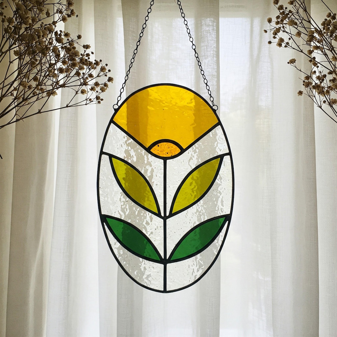 Geometric Flower Stained Glass Pattern: Beginner Craft Design (PDF) - Etsy