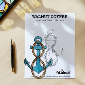 Anchor Stained Glass Pattern,blue Anchor, Nautical Decor, Boater Gift ...