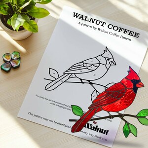 Pattern Red Cardinal Bird Stained Glass, Cardinal Bird Stained Glass ...