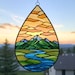 Landscape Stained Glass Pattern: Sunset River Mountain Suncatcher (PDF ...