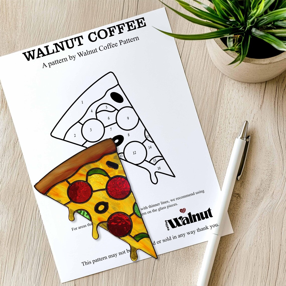 Pizza Slice Stained Glass Pattern: DIY Festive Decor (PDF) - Etsy