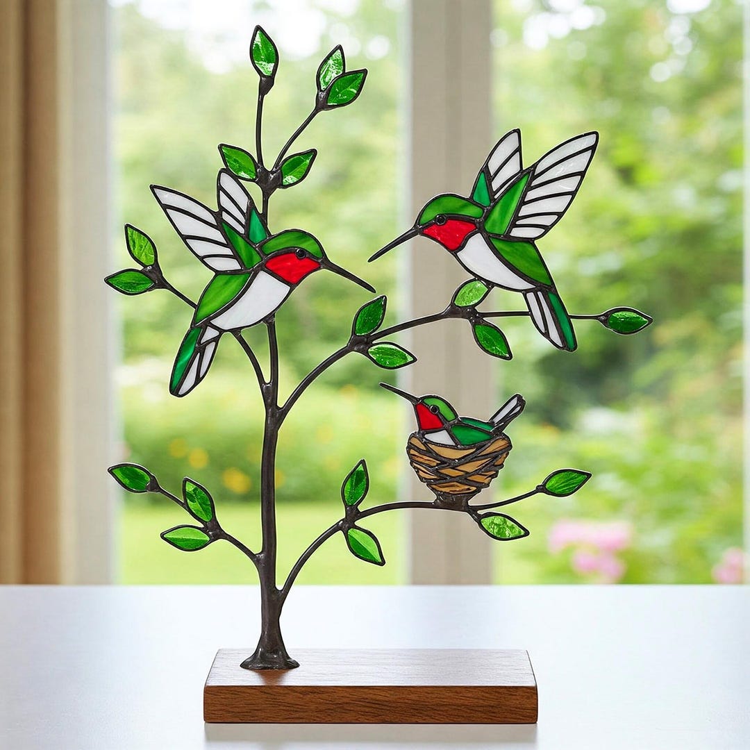 Stained Glass Hummingbird Trio PDF Pattern: DIY Bird Decor - Etsy