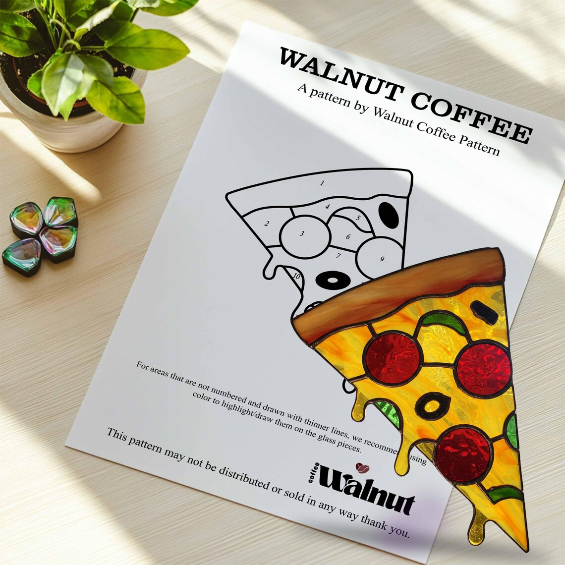 Pizza Slice Stained Glass Pattern: DIY Festive Decor (PDF) - Etsy