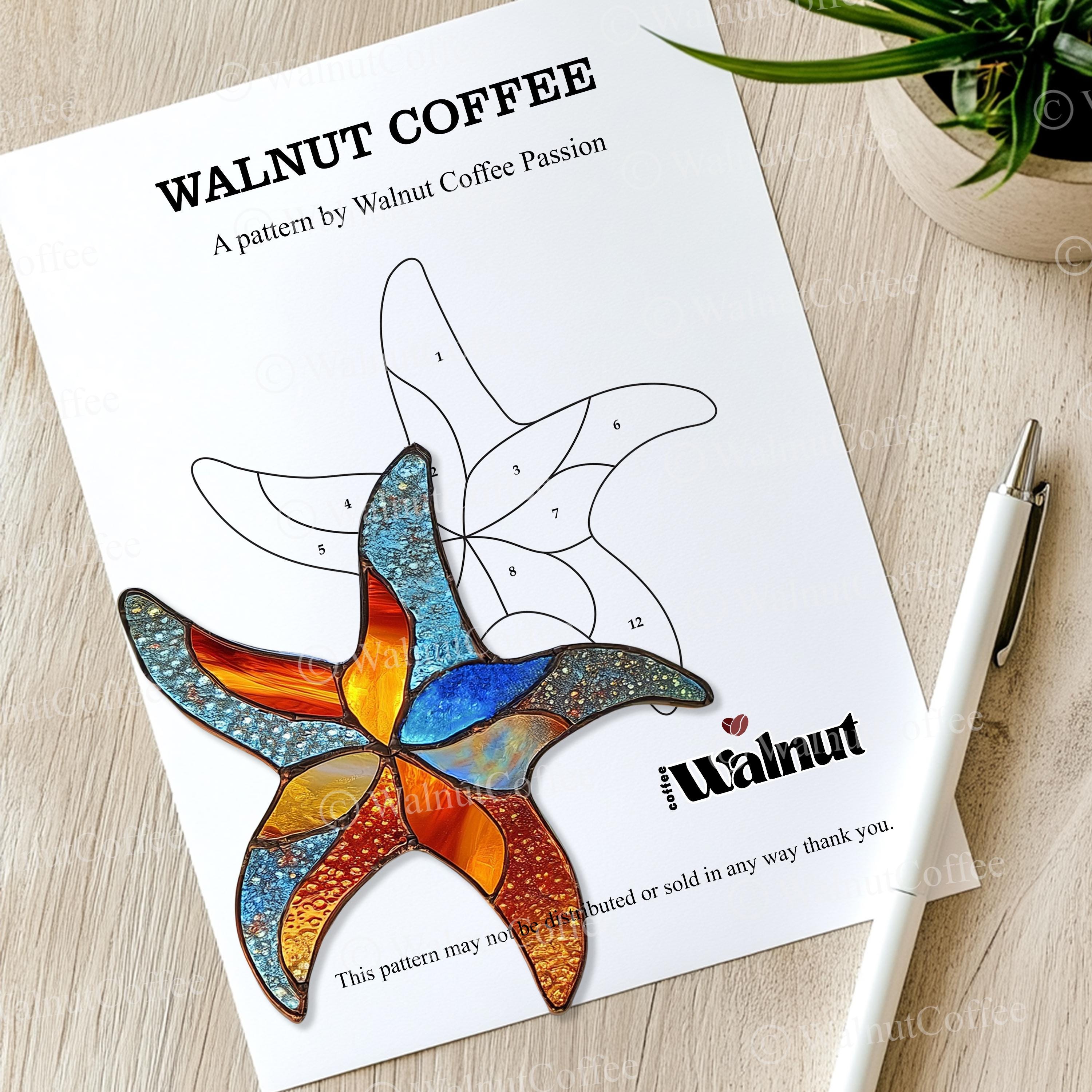 Starfish Stained Glass Pattern: Colorful Suncatcher DIY (PDF) - Etsy