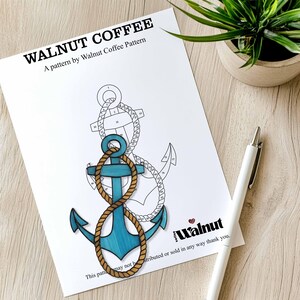 Blue Anchor Stained Glass Pattern: Nautical Decor (PDF) - Etsy