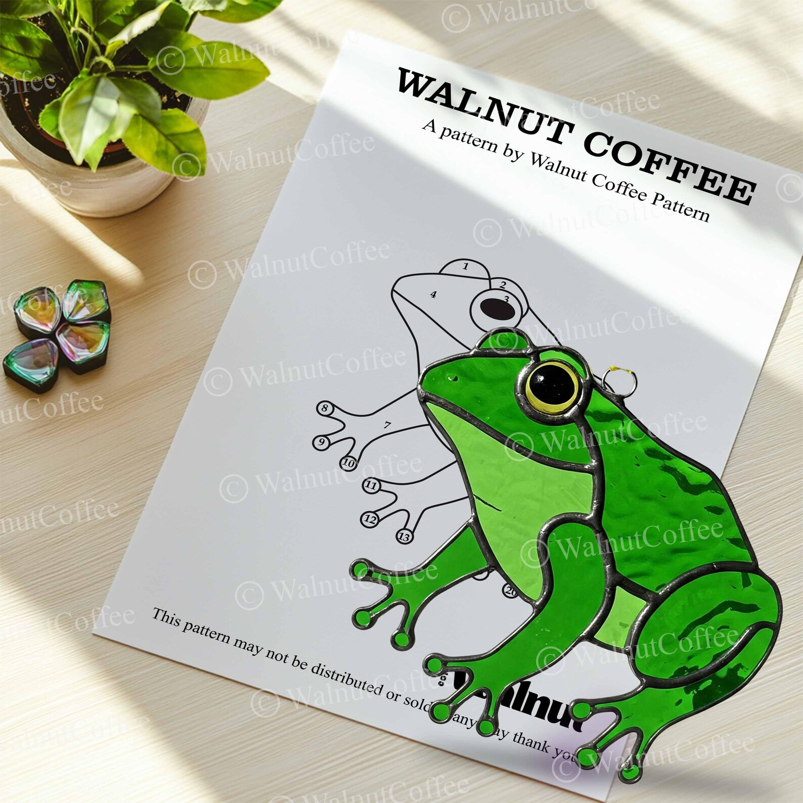 Frog Stained Glass Suncatcher, Amphibian Lover Gift (PDF Pattern) - Etsy