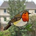 Pattern Robin Bird Stained Glass, Robin Bird Stained Glass Suncatcher ...