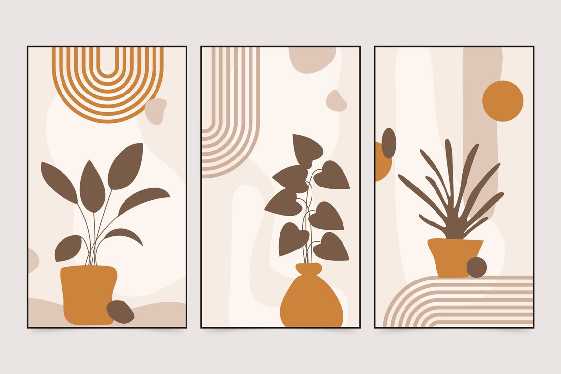 Minimalist Wall Arts Set Printable Abstract Wall Arts for Bedroom ...