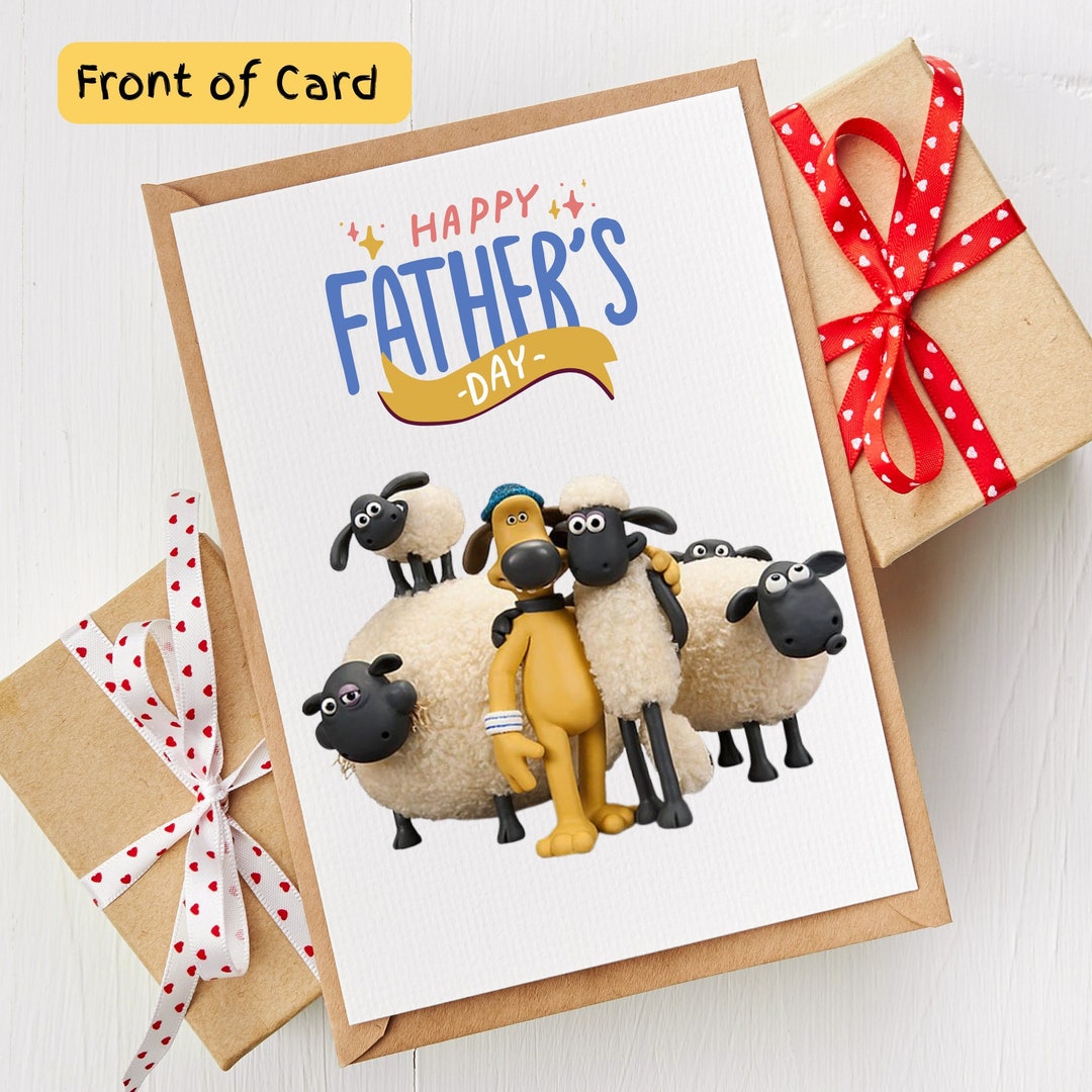Shaun the Sheep Father's Day Card Custom Dad's Day Greeting Festive ...