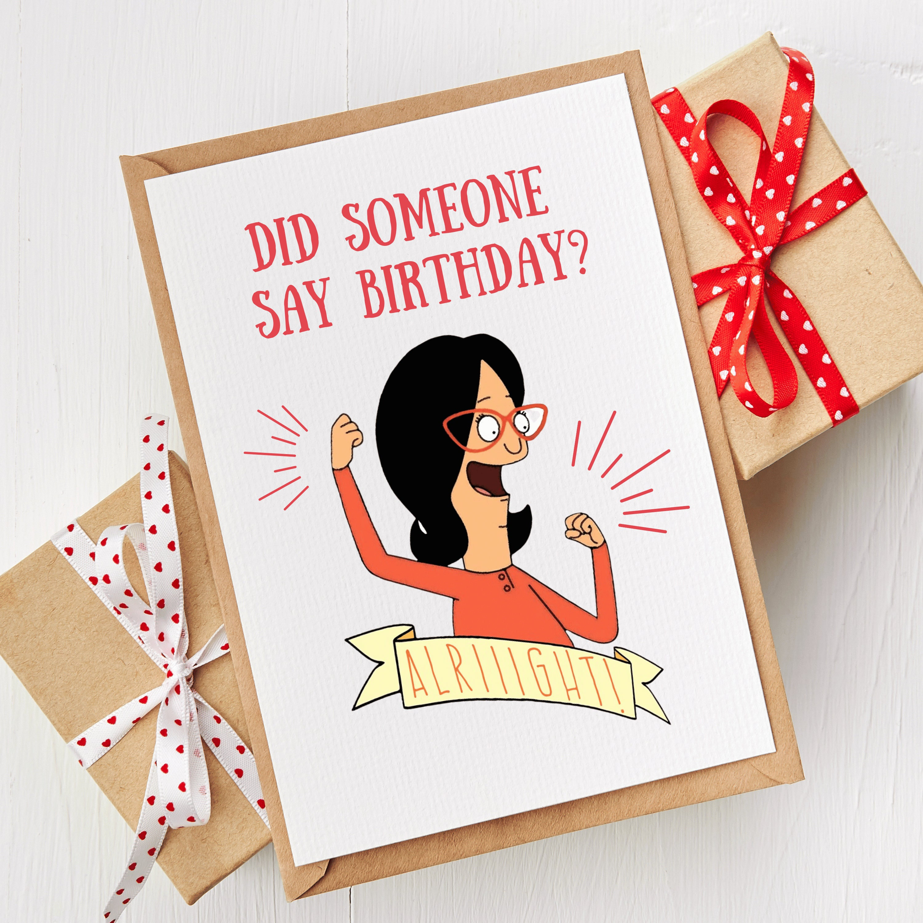 Bob's Burgers Card |personalised Handmade Bob Linda Tina Teddy Gene ...