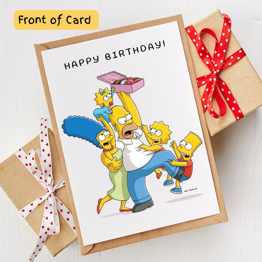 The Simpsons Card |personalised Simpsons Homer Marge Birthday Card ...