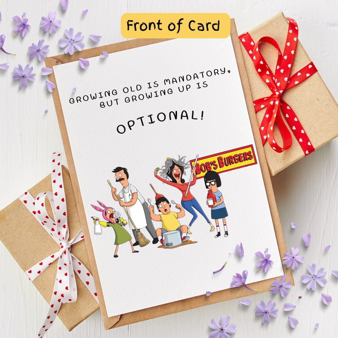 Bob's Burgers Birthday Card: Personalized Handmade Cartoon - Etsy UK