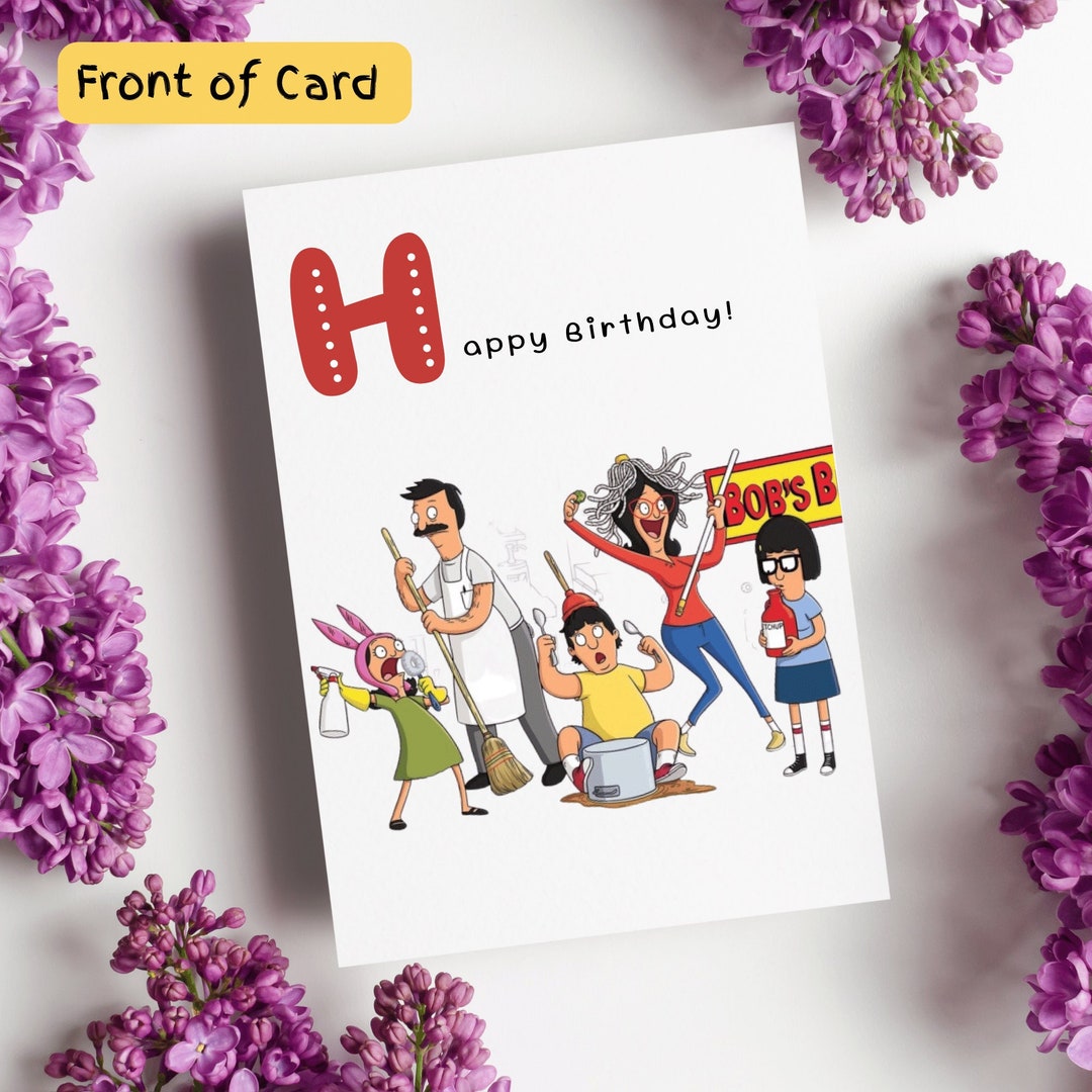 Bob's Burgers Card |personalised Handmade Bob Linda Tina Teddy Gene ...
