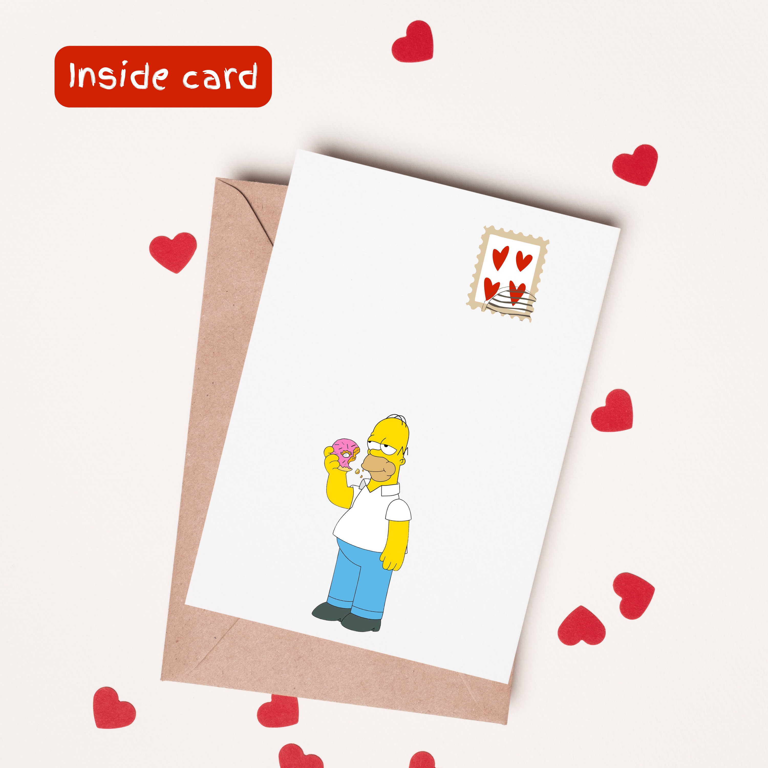 The Simpsons Valentine's Day Card personalised Simpsons Homer Marge ...