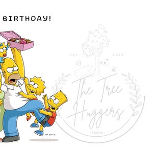 The Simpsons Card personalised Simpsons Homer Marge Birthday Card ...