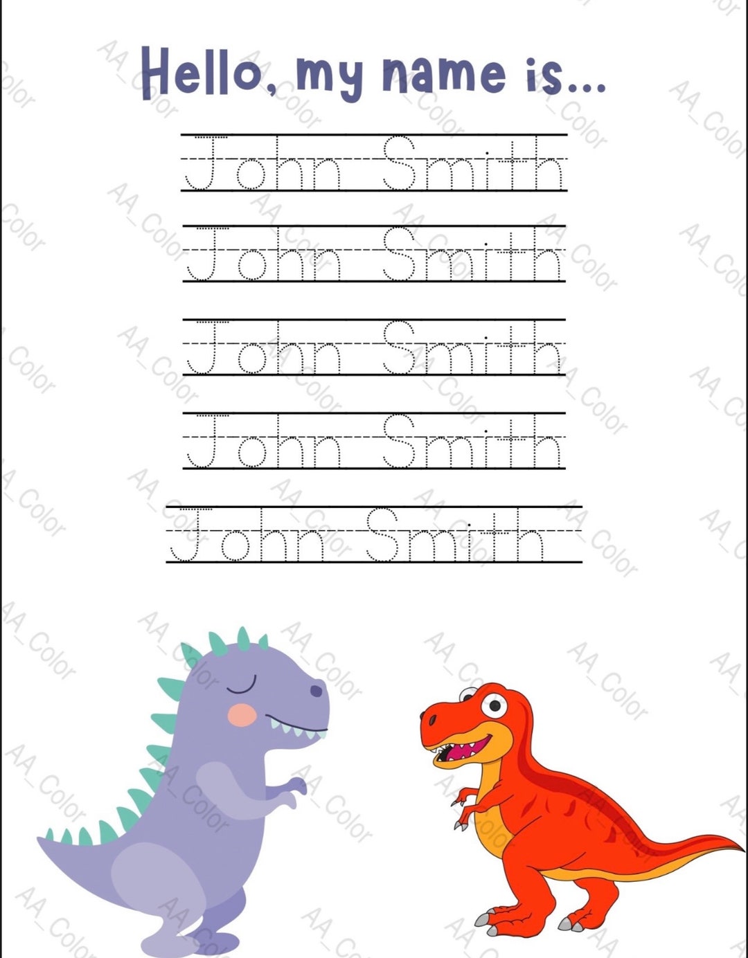 Digital Custom Name Tracing Sheet BOYS - Etsy