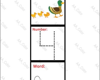 Digital Preschool Number Tracing Flash Cards 1-10 - Etsy