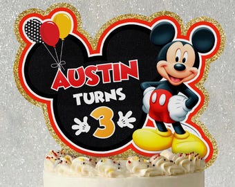 Inspired Mouse Cake Topper, First Birthday Cake Topper, Mickey Mouse Favor Boxes, Mickey Mouse ...