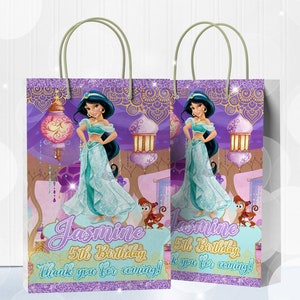 Princess Jasmine Treat Bag Label Princess Jasmine Paper Bag - Etsy