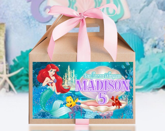 The Little Mermaid Favor Box, Ariel Little Mermaid Inspired Candy Box ...