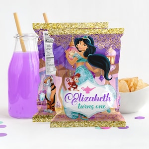 Princess Jasmine Chip Bag, Kids Bag Label, Kids Chip, Kids Chip Bag ...