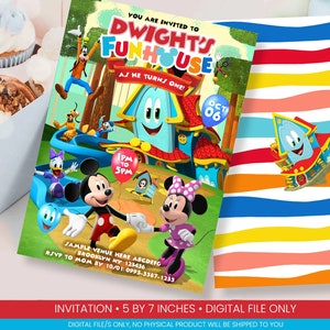 Mouse Fun House Invitation Mouse Funhouse Digital Invitation - Etsy