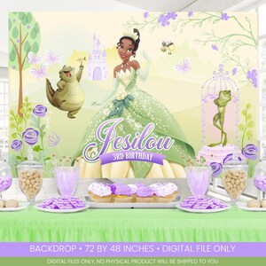 Princess Tiana Backdrop Princess Tiana Banner Princess Tiana - Etsy