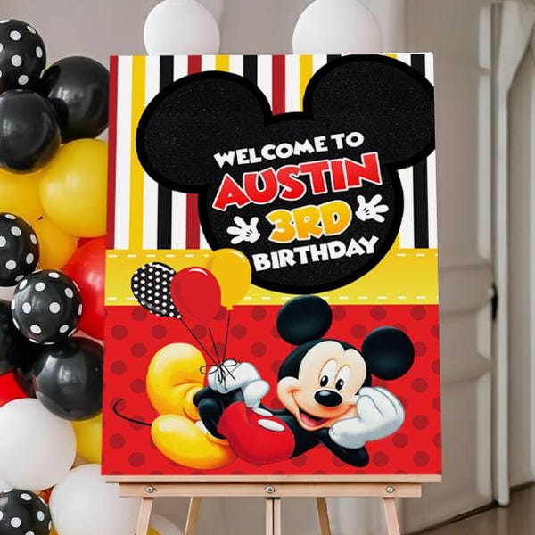 Mickey Mouse Banner - Etsy