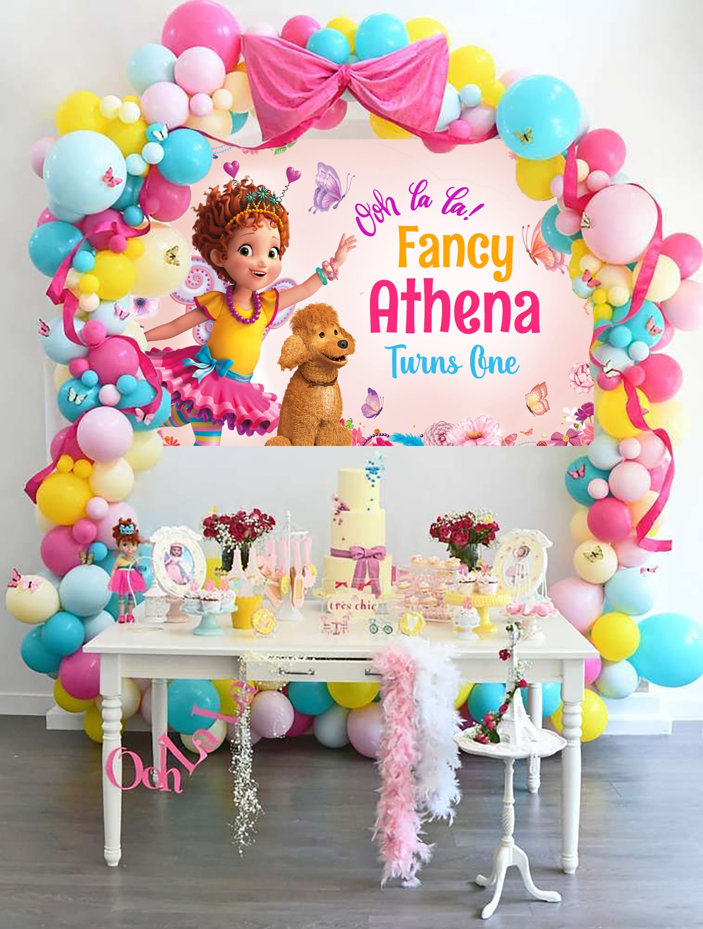 Fancy Nancy Backdrop, Fancy Nancy Banner, Baby Fancy Nancy Printable ...