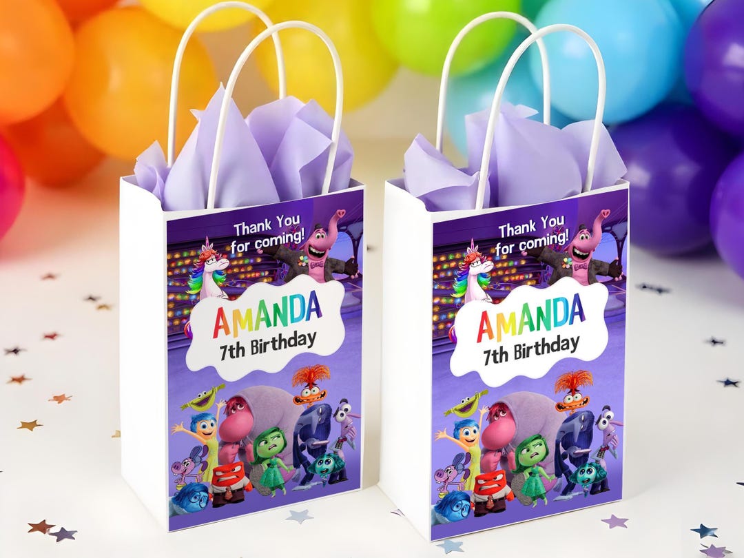 Inside Out Treat Bag Label, Inside Out Paper Bag Label, Inside Out ...