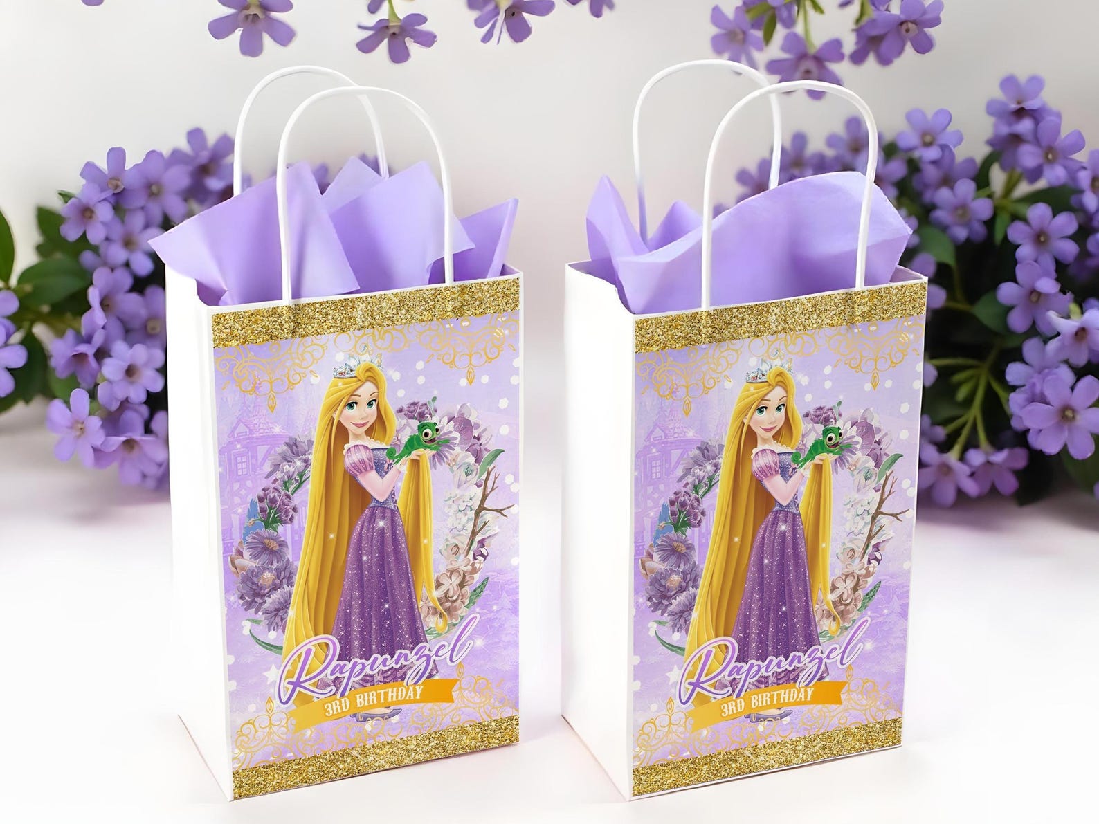 Tangled Rapunzel Treat Bag Label, Tangled Rapunzel Paper Bag Label ...