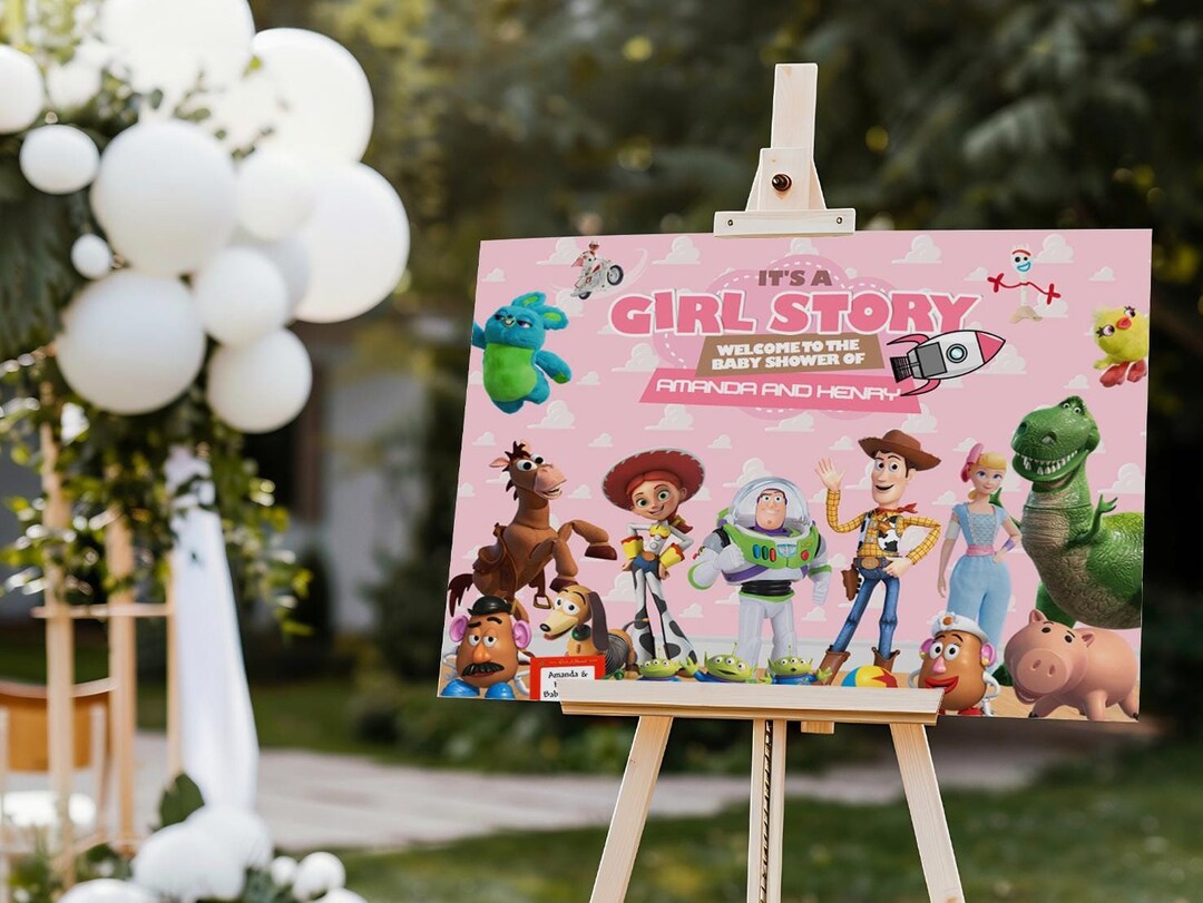 Its a Girl Story Welcome Sign, Toy Story Girl Welcome Banner, Toy Story ...