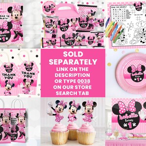 Minnie Mouse Pink Cake Topper, Minnie Mouse Pink Birthday Cake Topper ...