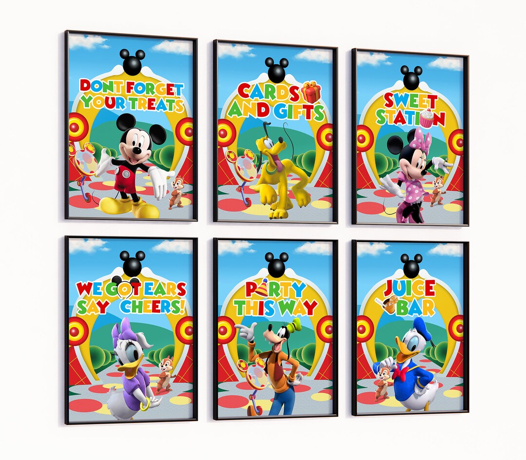 Mouse Clubhouse Party Signs, Mouse Clubhouse Signage, Mouse Clubhouse ...