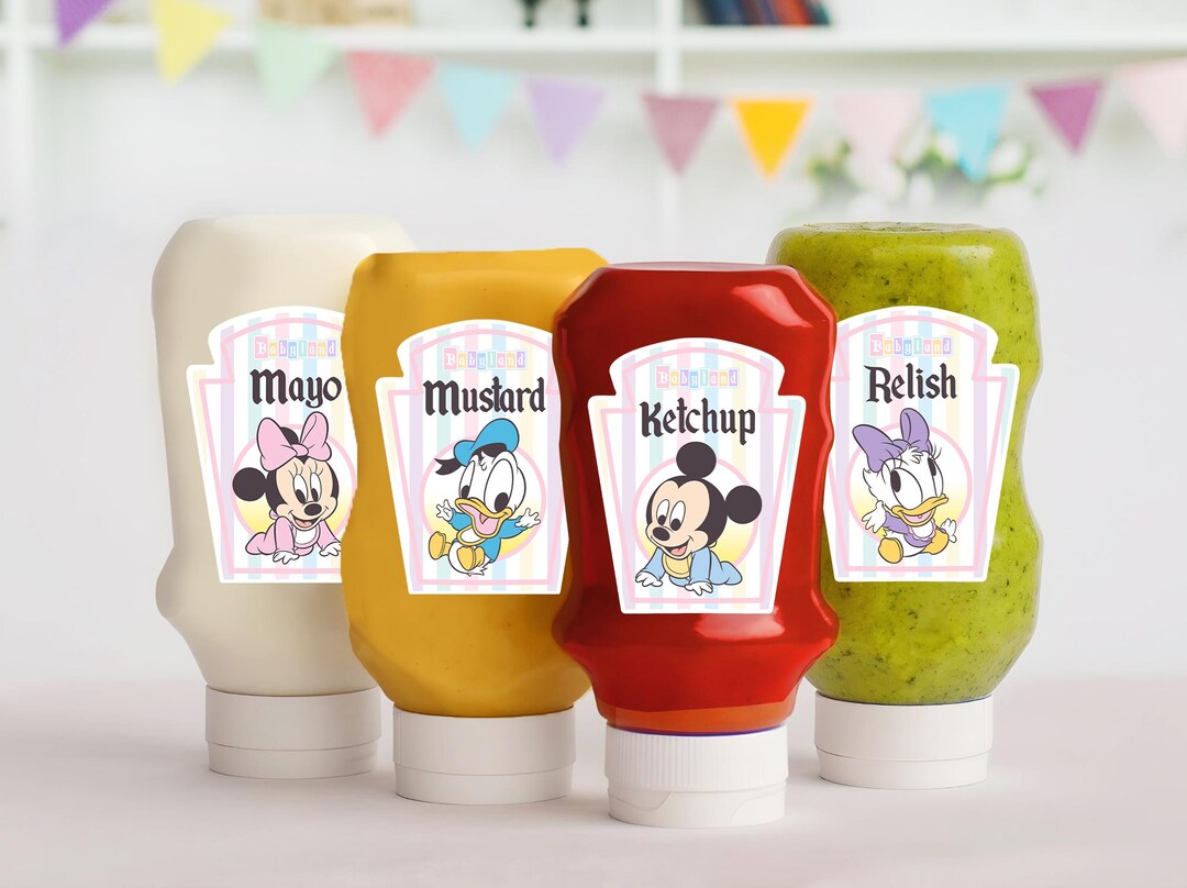 Babyland Condiments Label, Babyland Editable Condiments Label, Minnie ...