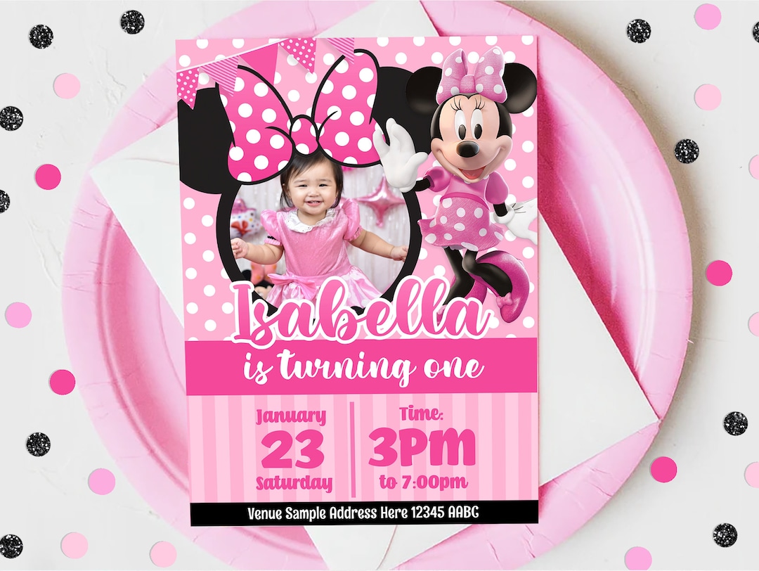 Minnie Mouse Invitation, Minnie Mouse Digital Invitation, Minnie Mouse ...